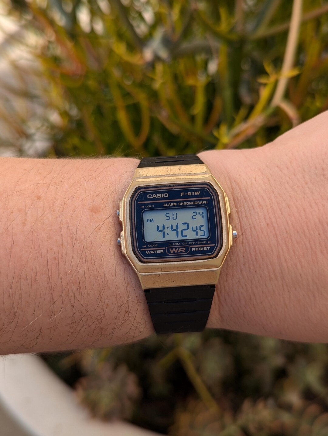 Vintage CASIO Gold and Black Digital Quartz Watch With Original Silicon ...