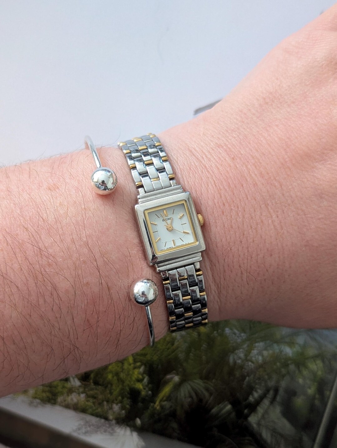Vintage Seiko Two Tone Tank Quartz Watch With New Battery. Best Fits 6.5” Wrist or Smaller ...