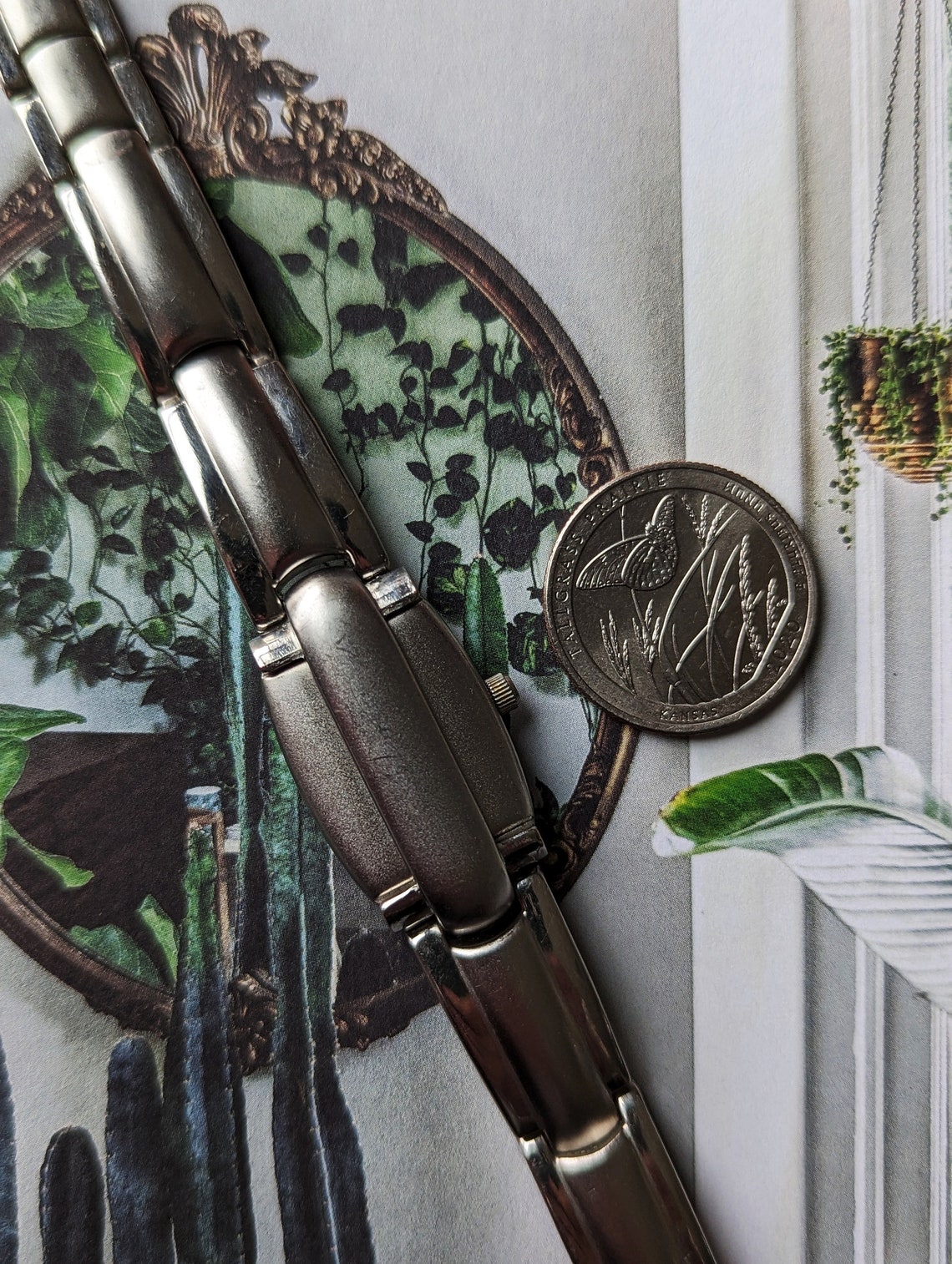 Vintage Silver Quartz Hidden Face Slide Watch With New Battery. Best ...