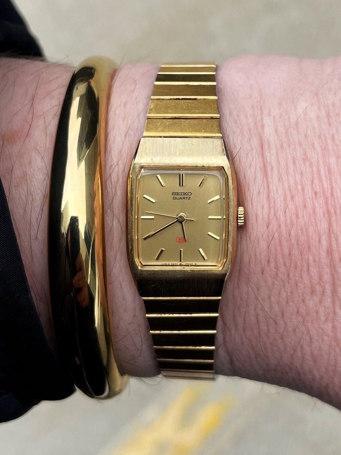 Vintage SEIKO Gold Quartz Tank Style Watch With New Battery. Best Fits ...