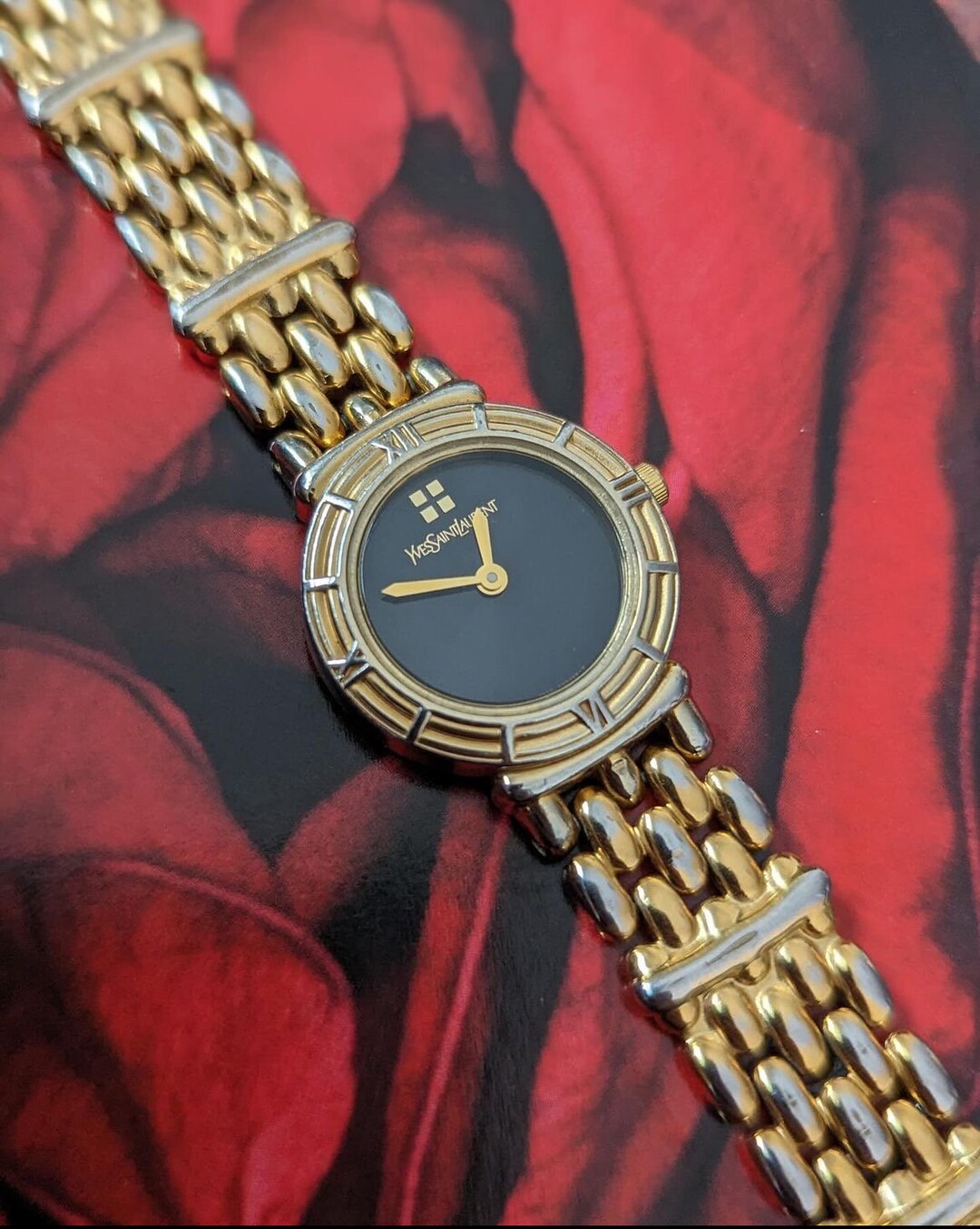 Yves Saint Laurent YSL Gold Tone Quartz Watch 5920-H11887 From JAPAN ...