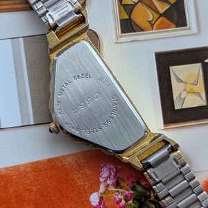 BROKEN Vintage MOULIN Gold Tone Half Moon Quartz Watch. Best Fits 7.5 ...