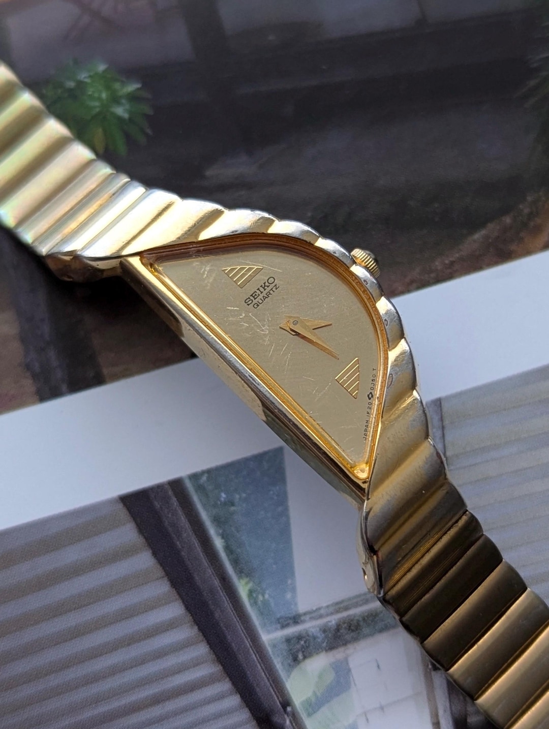 Vintage SEIKO Half Moon Watch From Gold Tone Quartz Watch With New ...