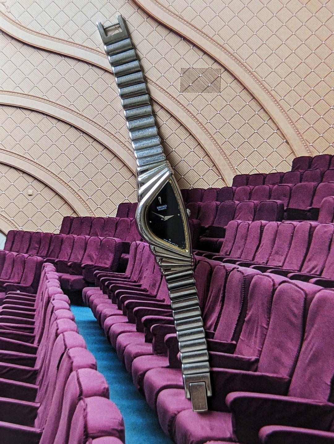 1980s Seiko Half Moon Wrist Watch Chrome Tone Japan Quartz - Etsy