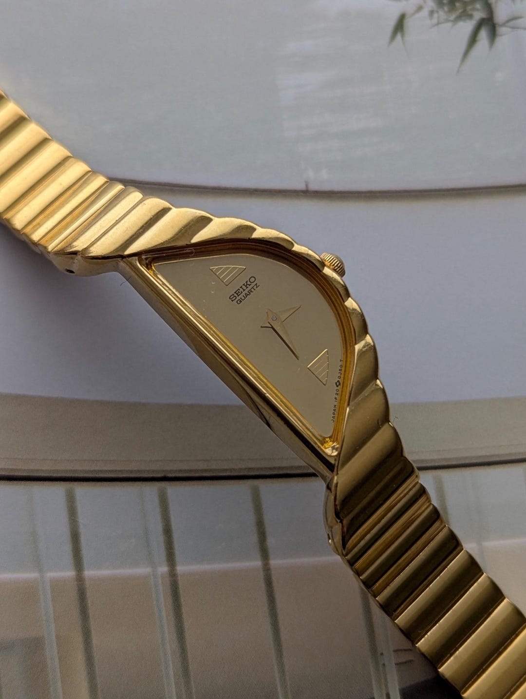 Vintage SEIKO Half Moon Watch From Gold Tone Quartz Watch With New Battery. Fits 6.25” Wrist or ...