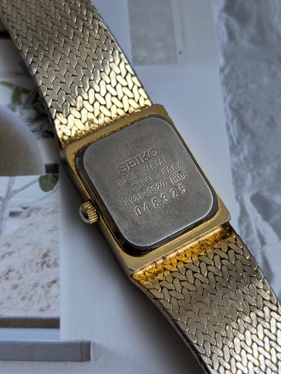 Vintage SEIKO Tank Quartz Watch With Original Band and New Battery. Best Fits 8 Wrist or Smaller ...