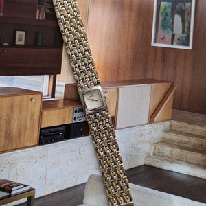 Vintage SEIKO Two Tone Tank Quartz Watch With New Battery. Best Fits 7 ...
