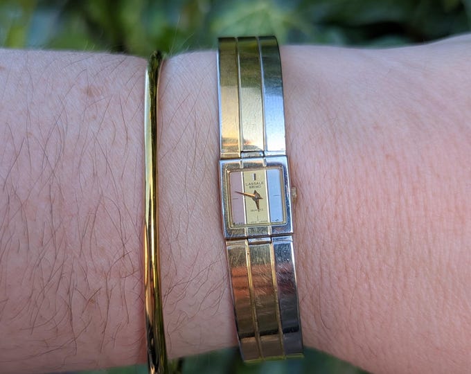 Vintage LASALLE SEIKO Tri Tone Cuff Watch: Quartz Movement - Etsy