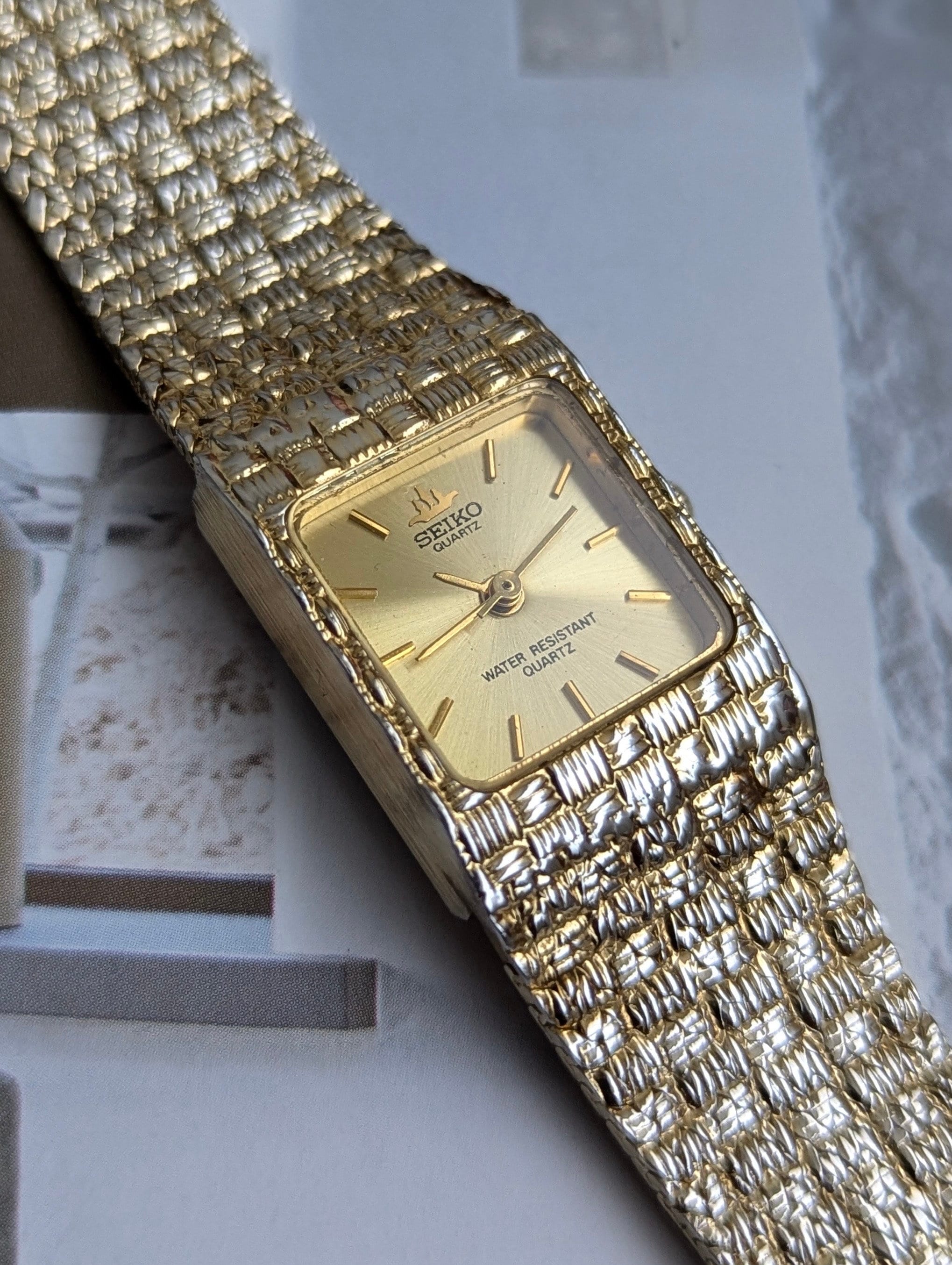 Vintage SEIKO Tank Quartz Watch With Original Band and New Battery ...