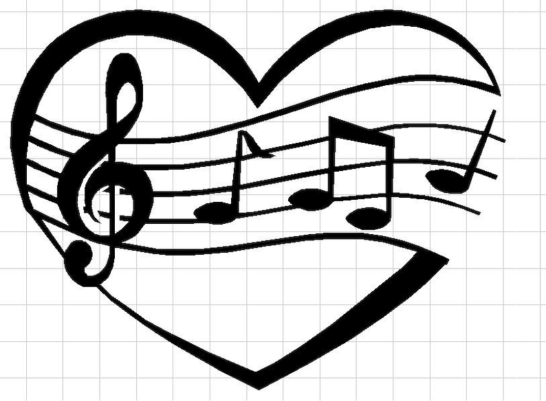 Corazón musical DXF SVG Descarga digital. Listo para ser cnc láser ...
