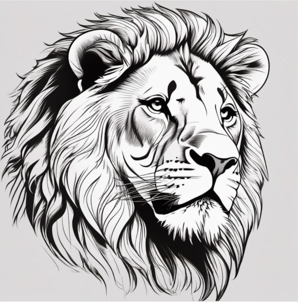 Lion Image for Engraving Xtool XCS Canvas SVG PNG Engrave Portrait - Etsy