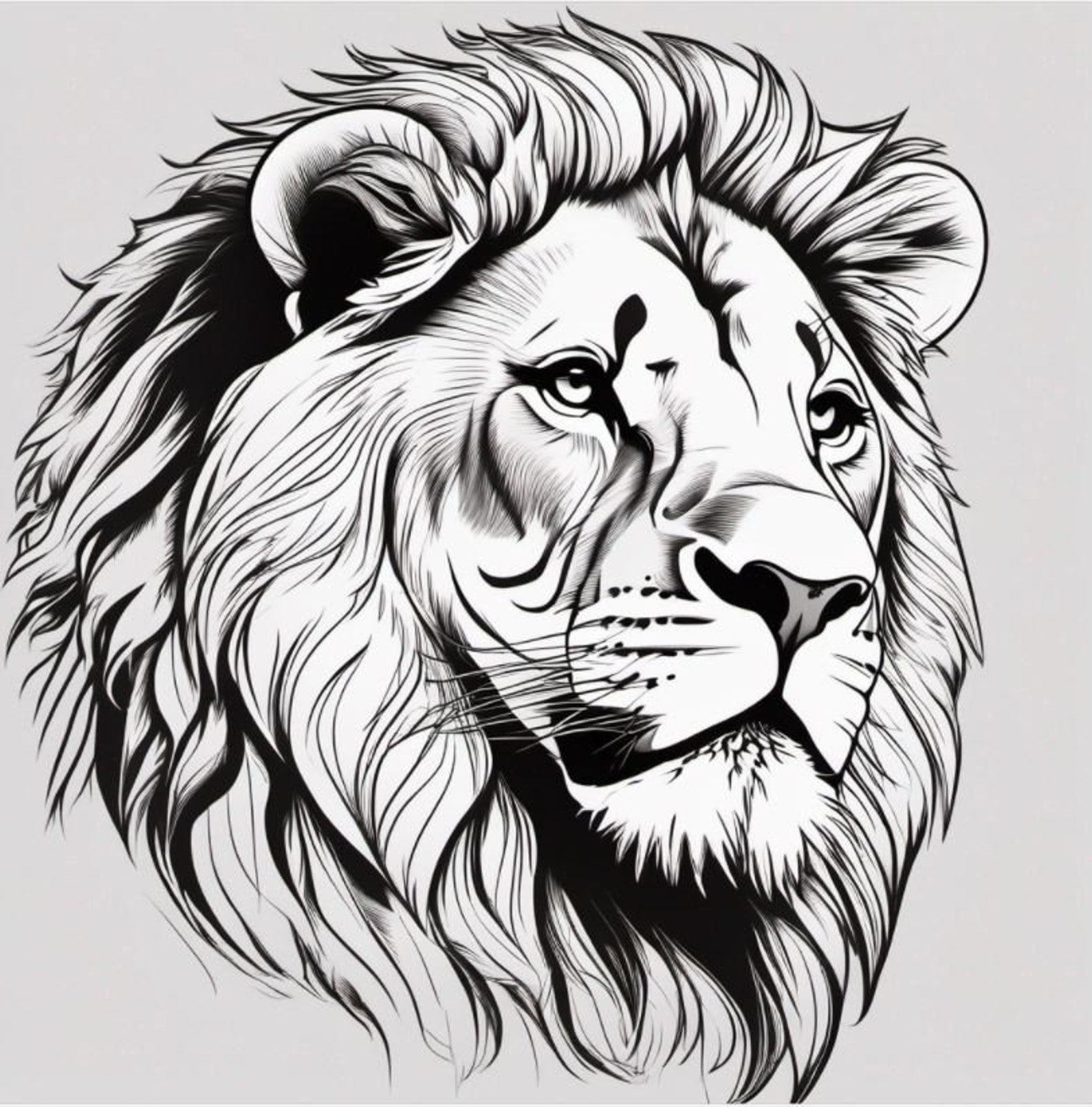Lion Image for Engraving Xtool XCS Canvas SVG PNG Engrave Portrait - Etsy