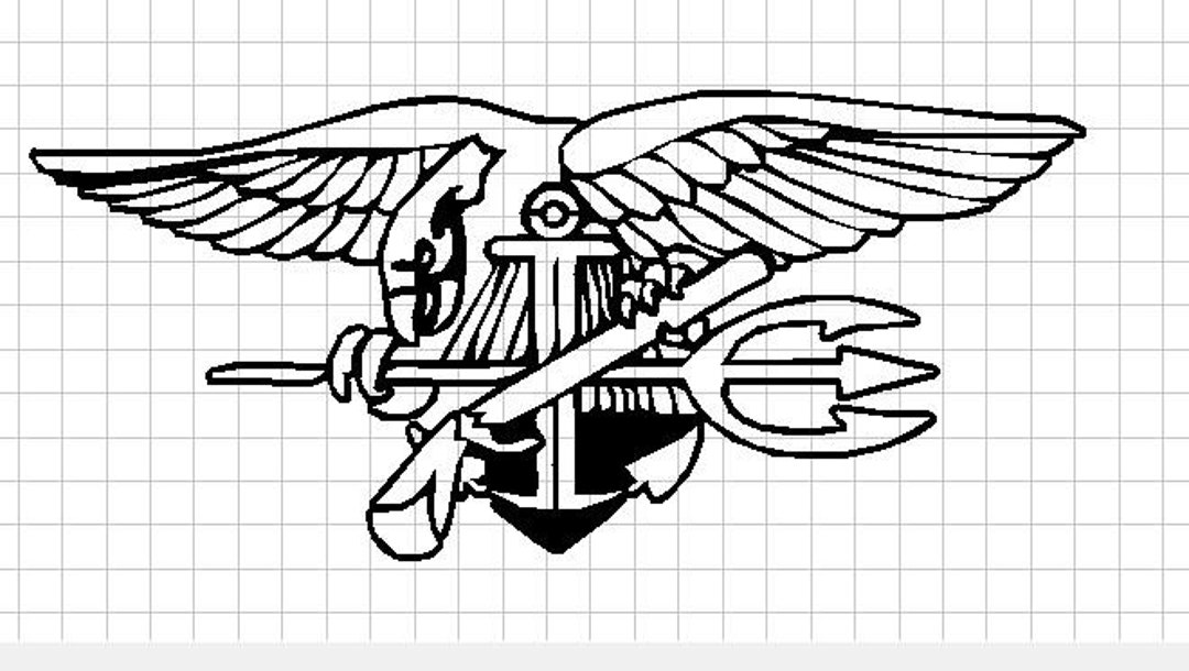 Navy Trident DXF SVG Digital Download. Toolpath Included. Laser/plasma ...