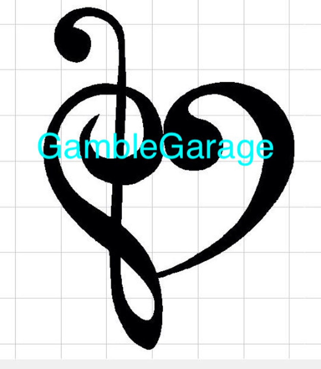 Upside Down Musical Note Heart DXF SVG Digital Download - Cut Read - Etsy