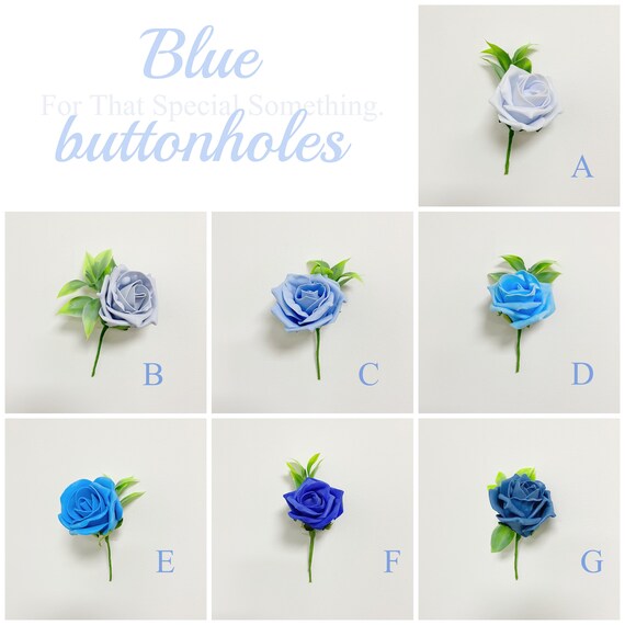Blue Buttonhole Corsages. Variety of Colour Blues Baby Blue - Etsy UK
