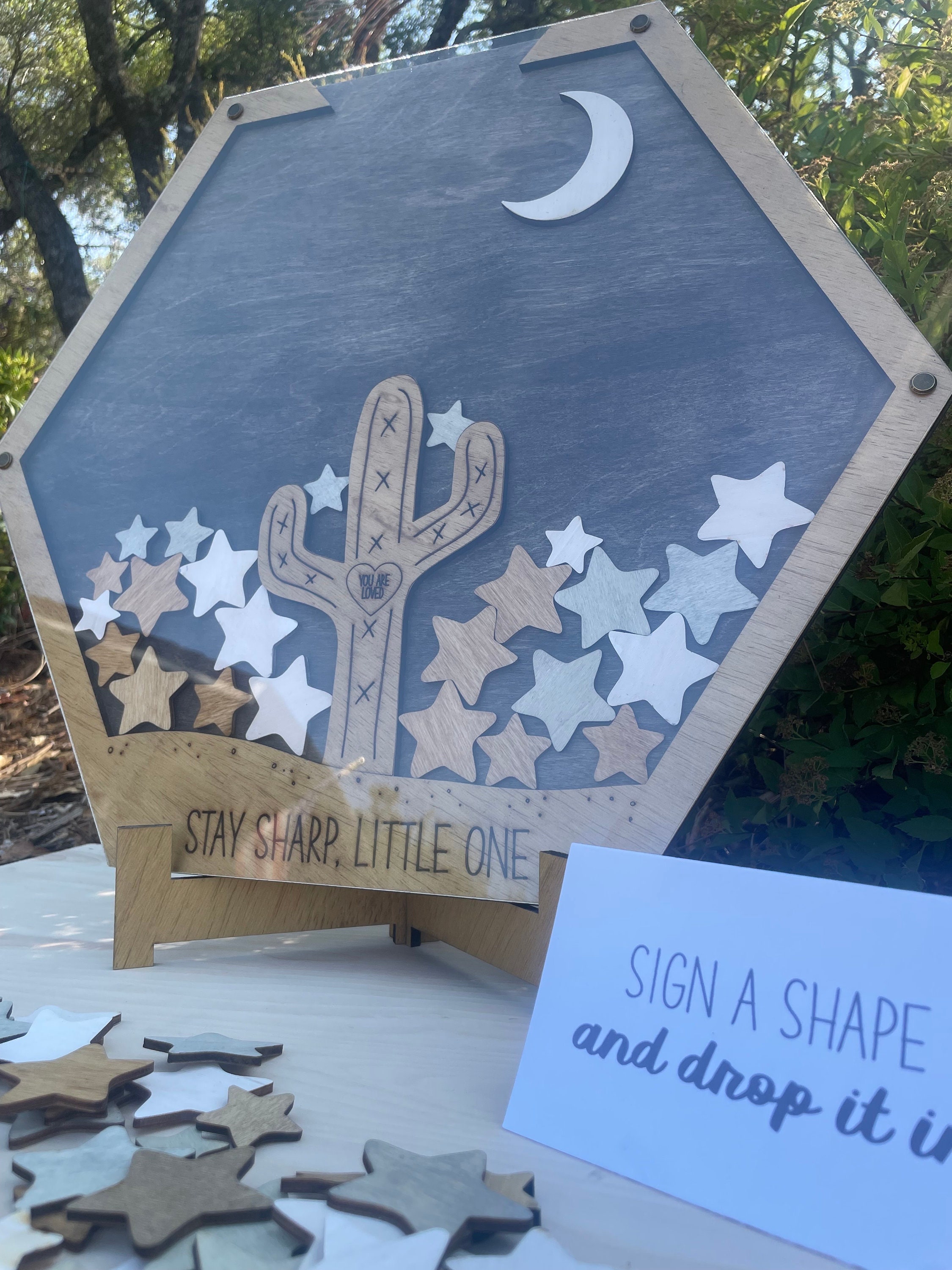 Succulent Theme 3D Dropbox Baby Shower Guestbook Alternative, Desert ...