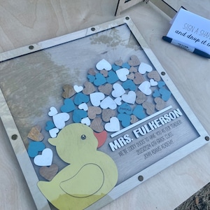Rubber Ducky Drop Box Frame Guestbook Alternative, Rubber Ducky Baby ...