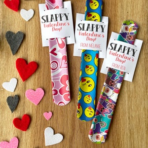 Assembled SLAPPY Valentines Day Tags With Slap Bracelets, Candy-free ...