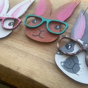 Easter Bunny Craft Kit, Paint Your Own Rabbit With Glasses, Wooden ...