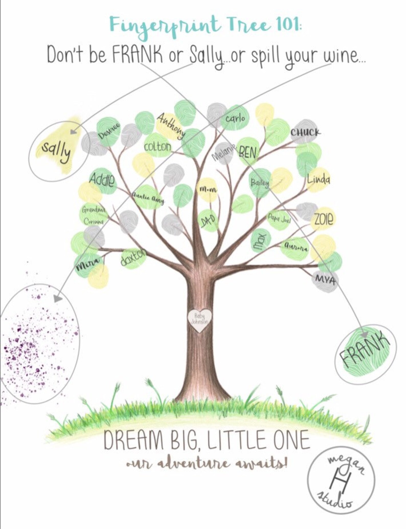 PRINTABLE Fingerprint Tree, Customizable Thumbprint Tree, Wedding ...