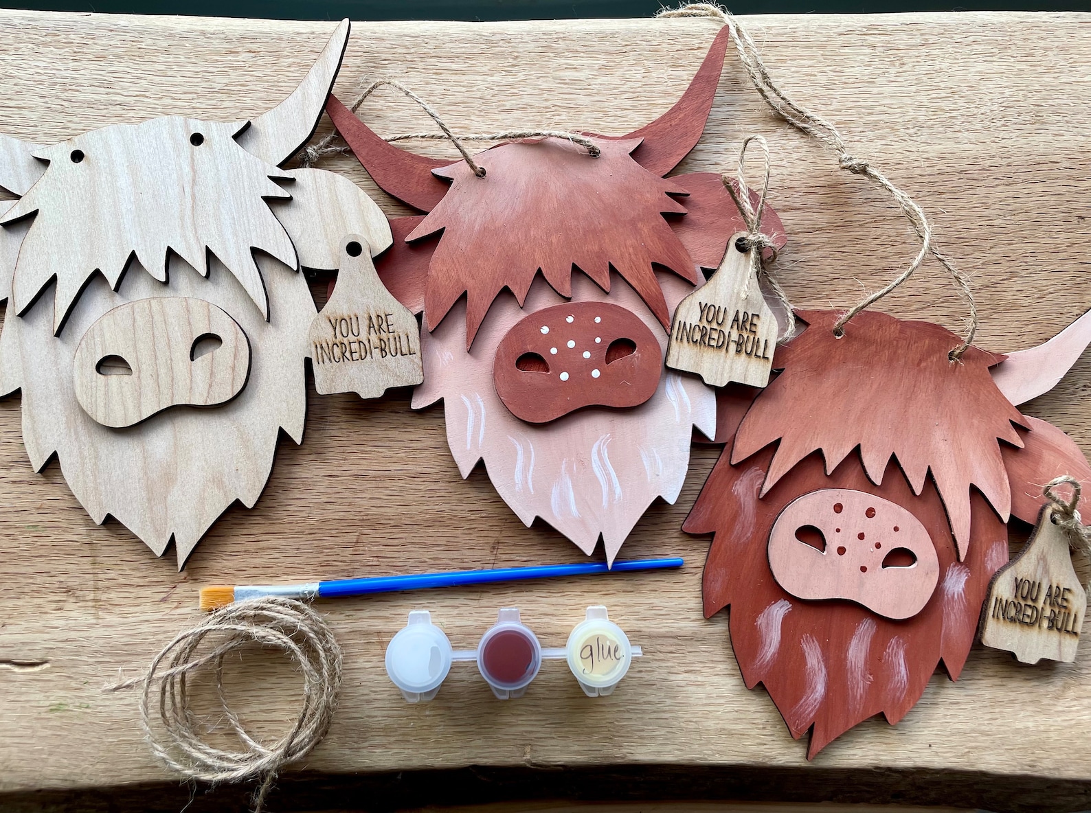 Paint Your Own Highland Cow Craft Kit, Wooden Cow Craft Kit, DIY Cow ...