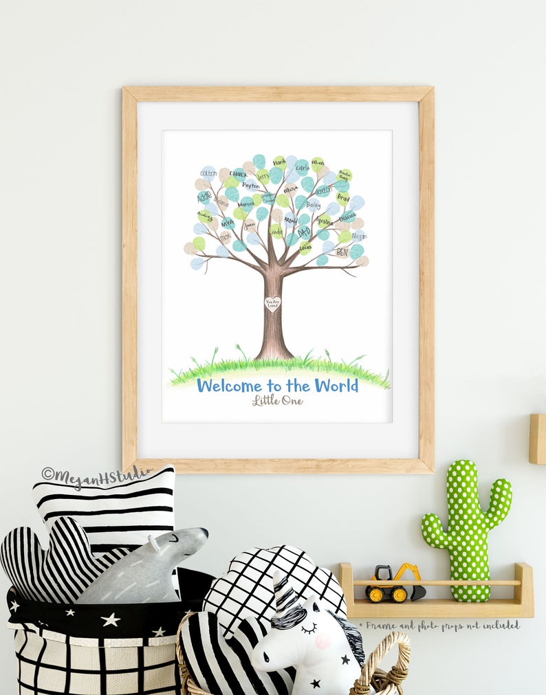 PRINTABLE Personalized Fingerprint Tree Guestbook Alternative for a ...