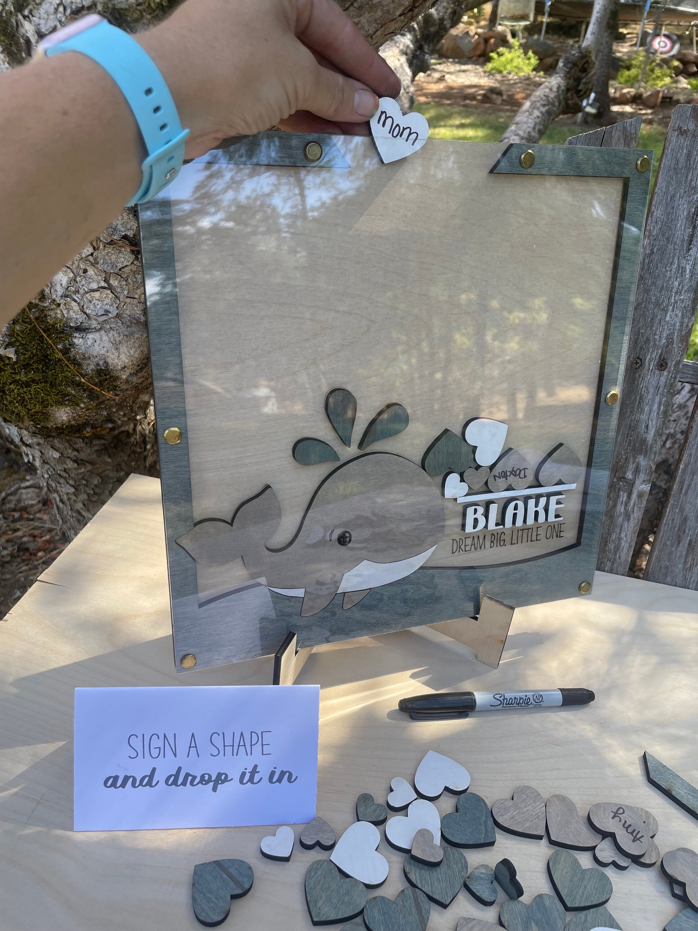 3D Whale Drop Box Signature Frame Guestbook Alternative, Unique ...