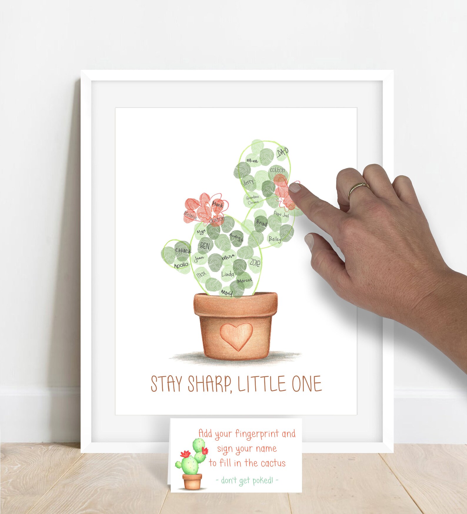 INSTANT DOWNLOAD Stay Sharp Succulent Baby Shower Thumb Print | Etsy