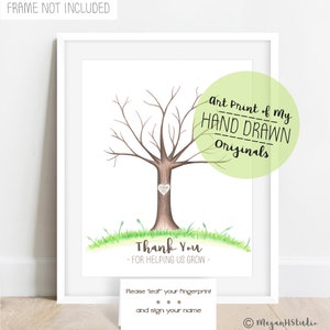 INSTANT DOWNLOAD Teacher Appreciation Fingerprint Tree, Gift From Class ...