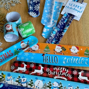 Assembled SLAPPY Holidays Tags With Slap Bracelets, Christmas Classroom ...