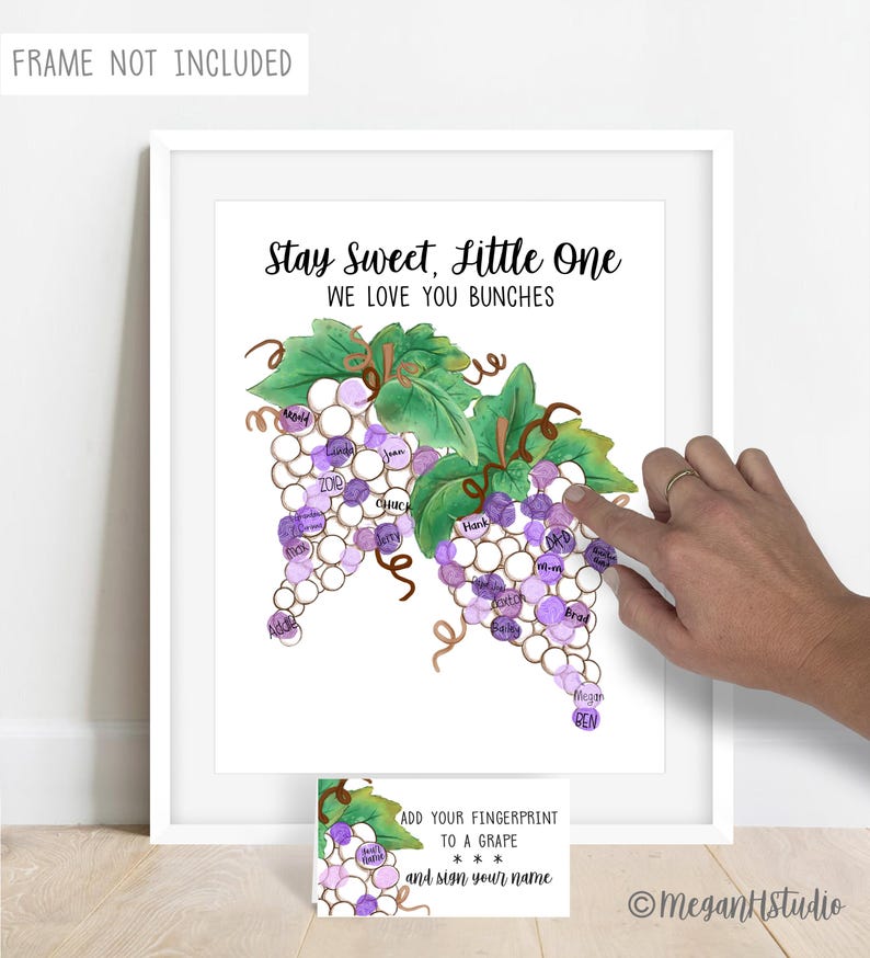 INSTANT DOWNLOAD We Love You Bunches Grapevine Fingerprint Poster, Sip ...