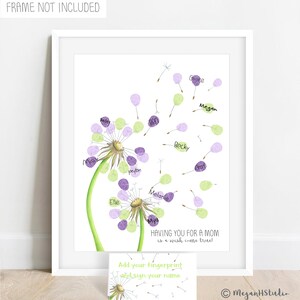 Personalized Mother's Day Gift Ideas, Dandelion Thumbprint Art ...