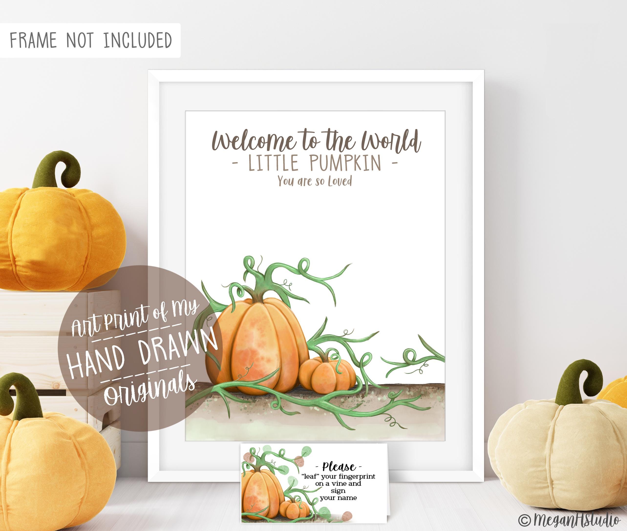INSTANT DOWNLOAD Little Pumpkin Patch Baby Shower Fingerprint Poster ...