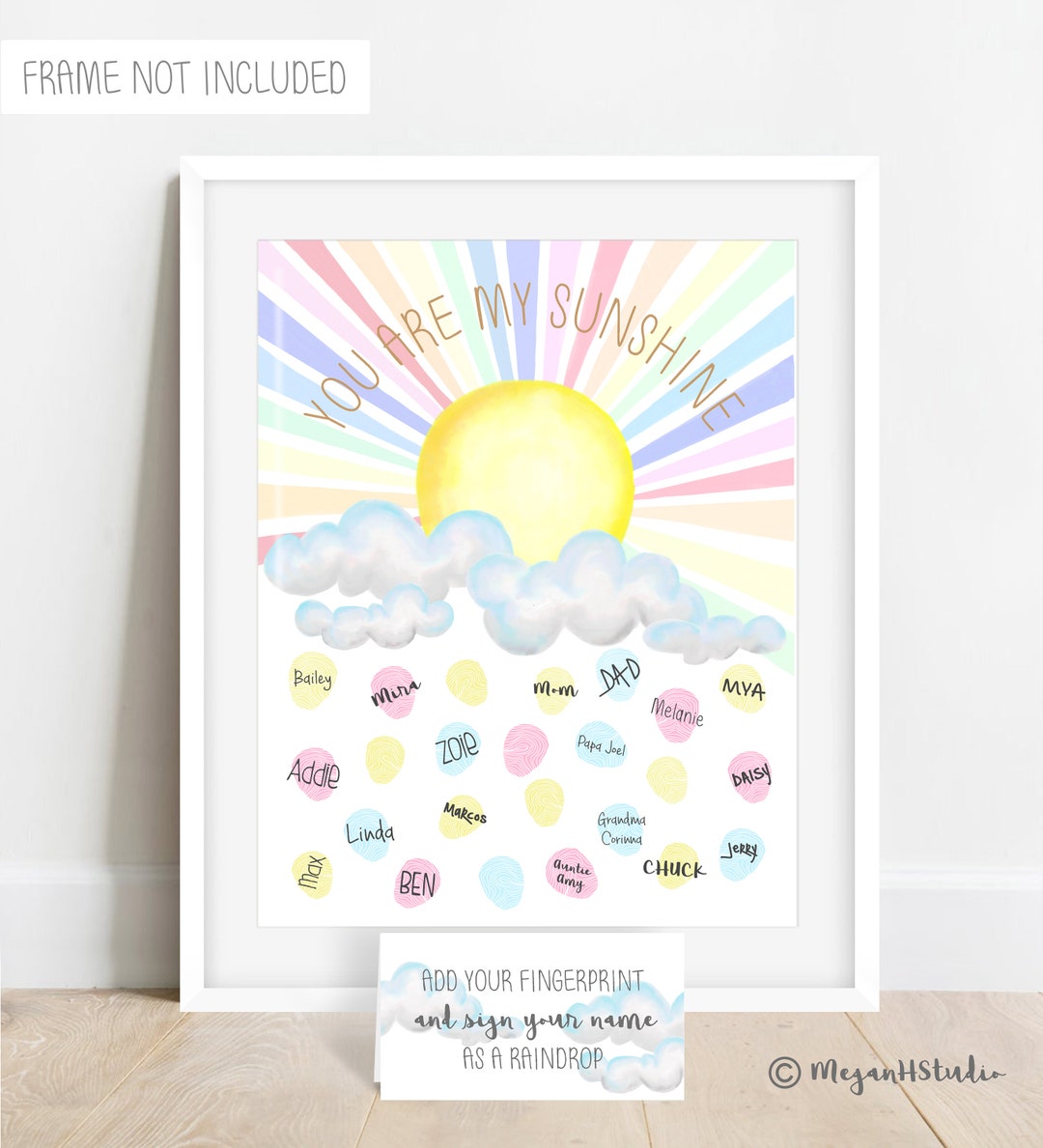 PRINTABLE Fingerprint Sunshine Poster, Teacher Appreciation Gifts, You ...