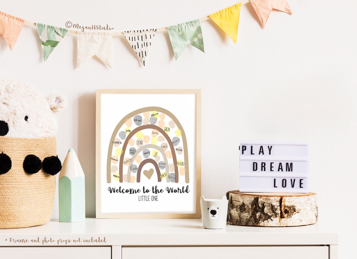INSTANT DOWNLOAD Boho Rainbow Baby Shower Brown Rainbow Baby - Etsy