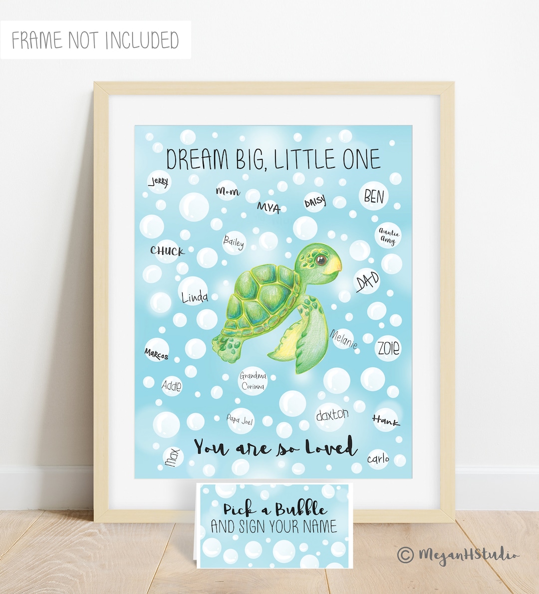 Personalized Sea Turtle Baby Shower Sign in Poster, Sea Animal Themed ...