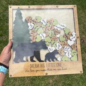 Bear Theme Drop Box Signature Frame, Black Bear Baby Shower Ideas ...