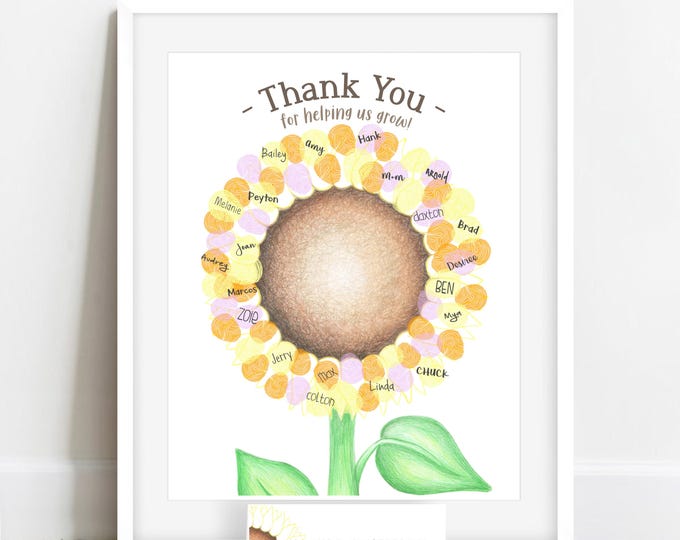 INSTANT DOWNLOAD Editable Sunflower Teacher Appreciation Gift ...