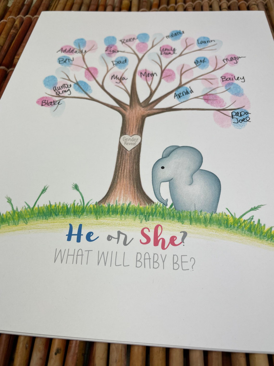 Elephant Gender reveal party ideas gender reveal tree | Etsy