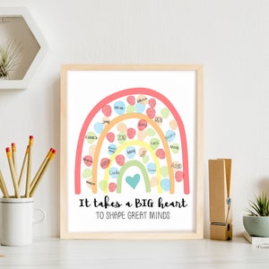 Personalized Teacher Appreciation Fingerprint Rainbow Poster, Rainbow ...