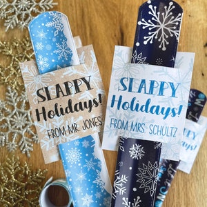 Assembled SLAPPY Holidays Tags With Slap Bracelets, Christmas Classroom ...