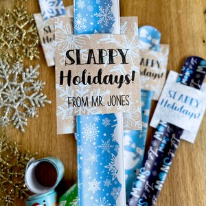 Assembled SLAPPY Holidays Tags With Slap Bracelets, Christmas Classroom ...