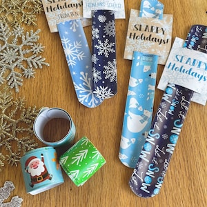 Assembled SLAPPY Holidays Tags With Slap Bracelets, Christmas Classroom ...