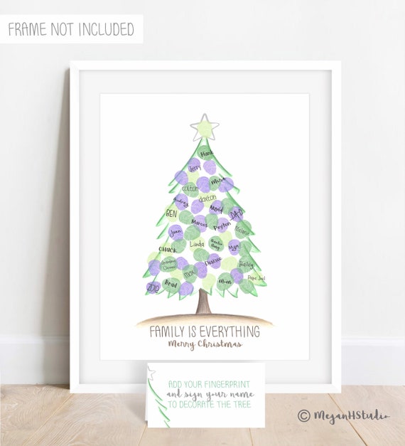 PRINTABLE Christmas Fingerprint Tree Holiday Party Ideas | Etsy