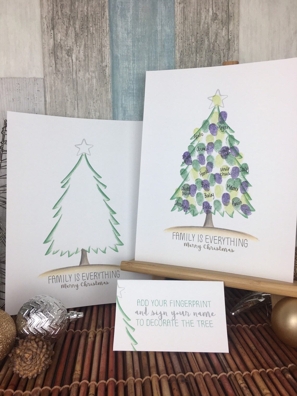 PRINTABLE Christmas Fingerprint Tree Holiday Party Ideas | Etsy