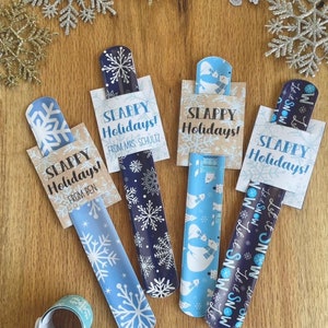 Assembled SLAPPY Holidays Tags With Slap Bracelets, Christmas Classroom ...