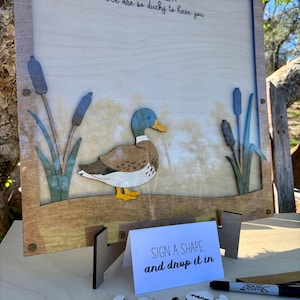 Duck Theme Drop Box Signature Frame, Mallard Duck Baby Shower Ideas ...