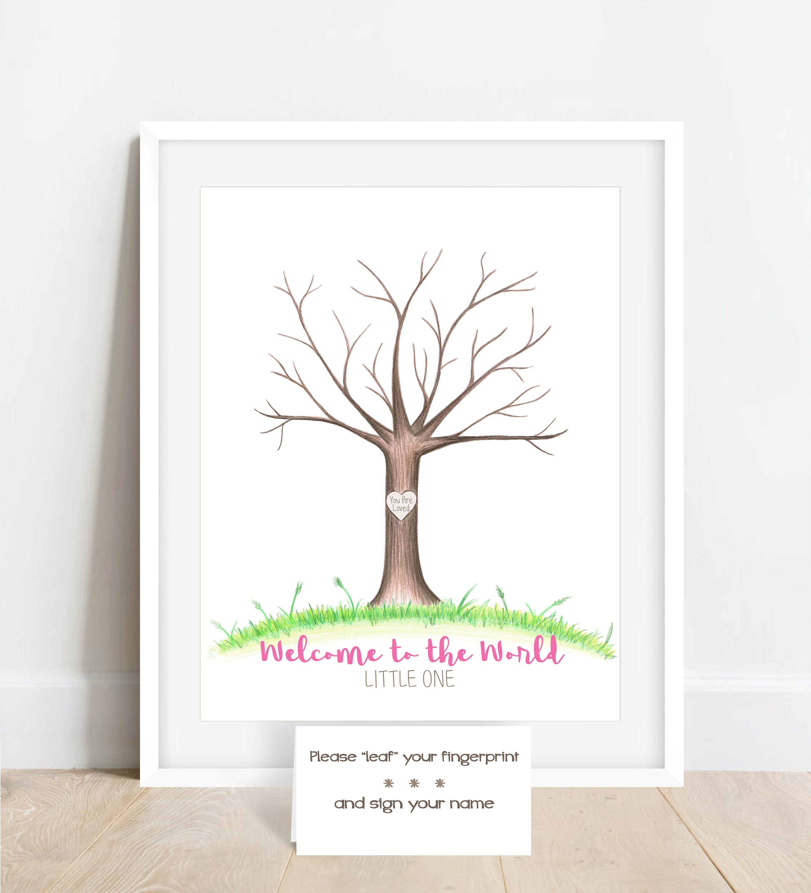 INSTANT DOWNLOAD Girl's Baby Shower Tree Fingerprint | Etsy