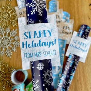 Assembled SLAPPY Holidays Tags With Slap Bracelets Christmas - Etsy