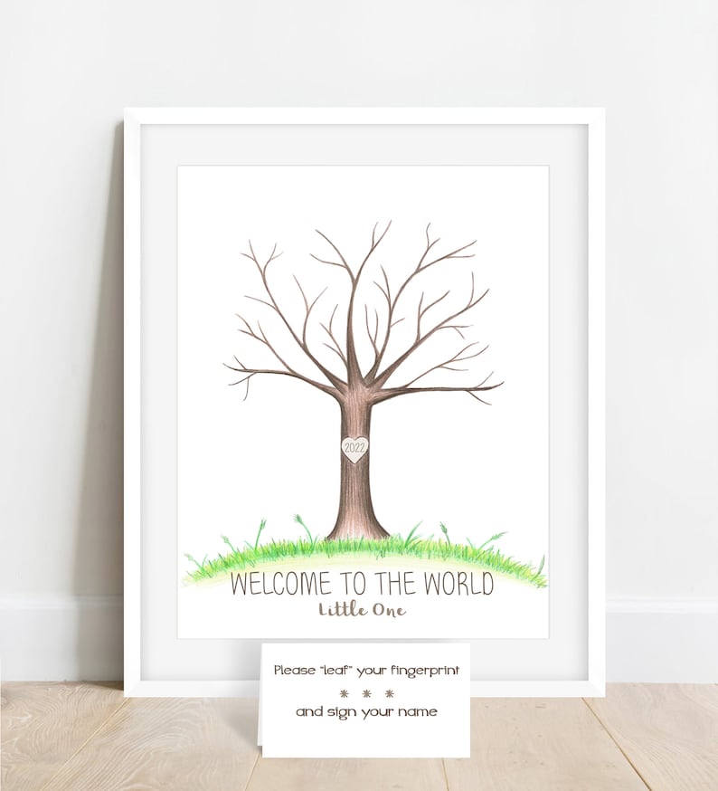 PRINTABLE Personalized Fingerprint Tree Guestbook Alternative for a ...